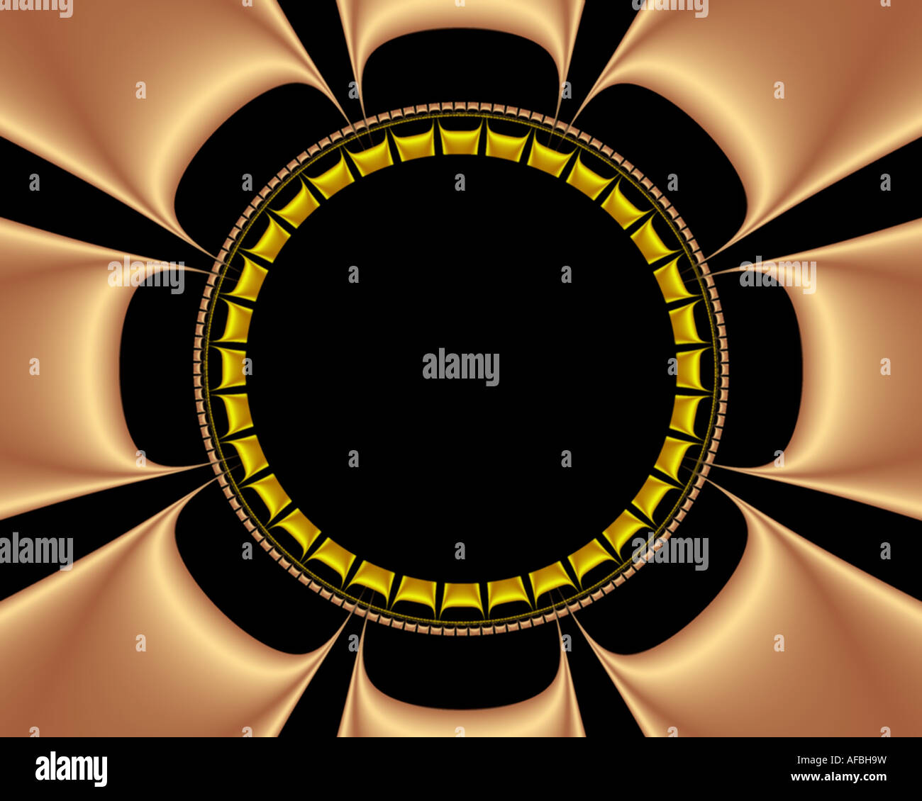 Abstract fractal image forming an ornate frame resembling intricate ...