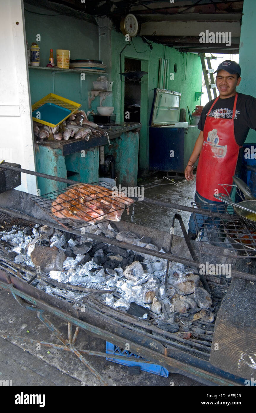 Barbequing fresh fish in La Playa Tijuana Mexico Stock Photo - Alamy