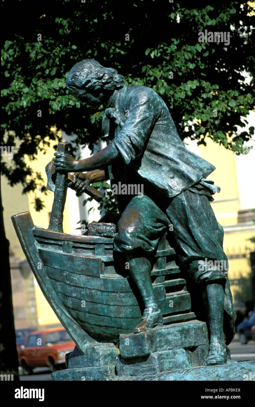 St Petersburg bronze statue of Peter the first as a shipbuilder Stock ...