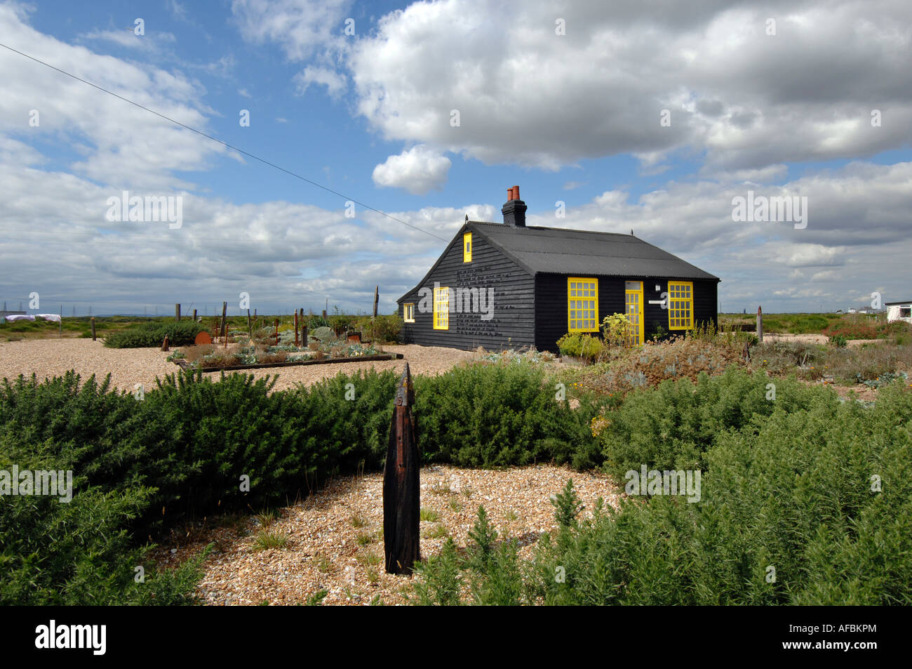 Romney Marshes view with Prospect Cottage the home and garden of the ...