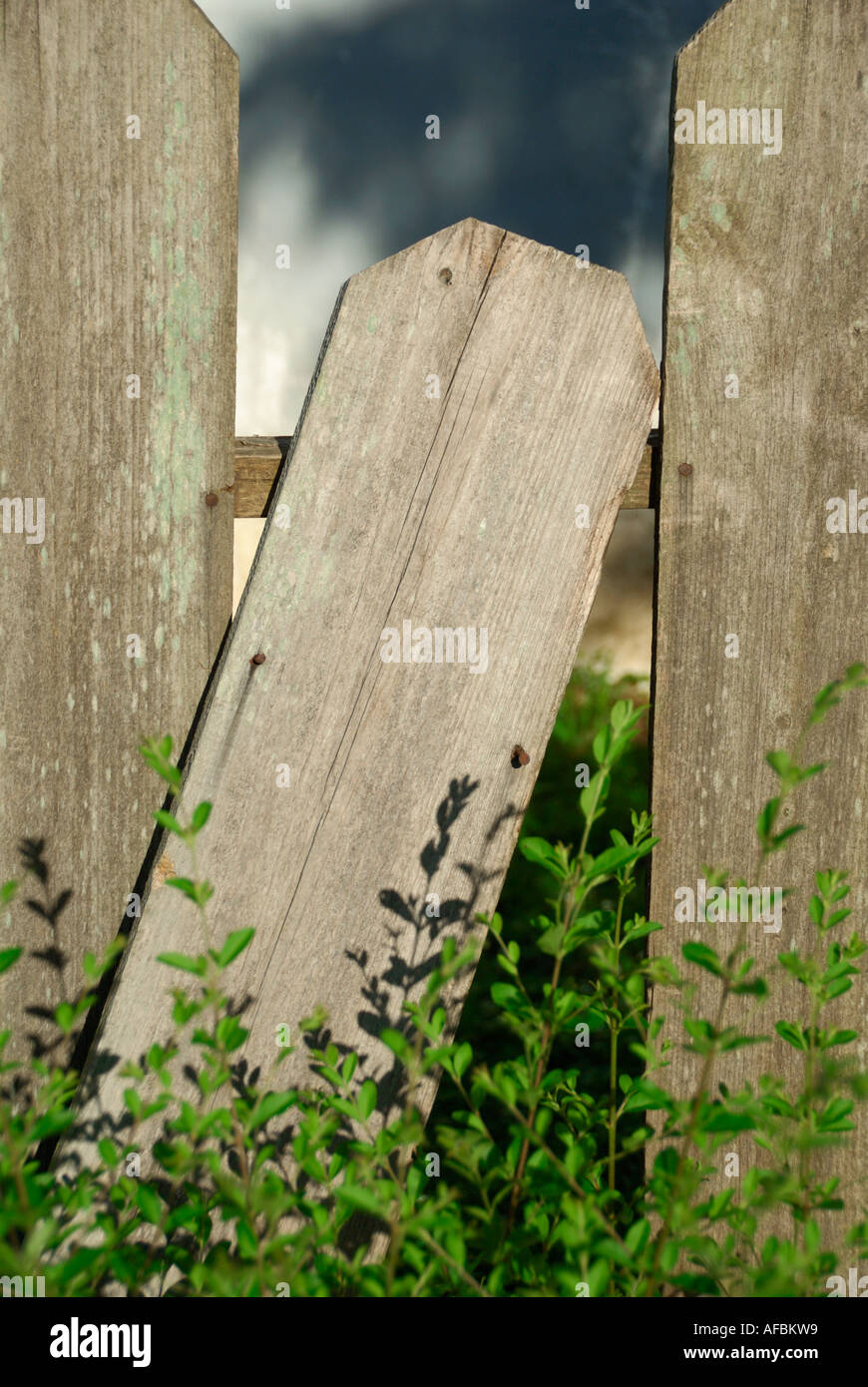 Old fence falling apart Stock Photo - Alamy
