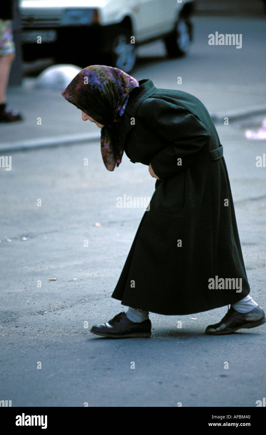 St Petersburg an old babuschka Stock Photo - Alamy