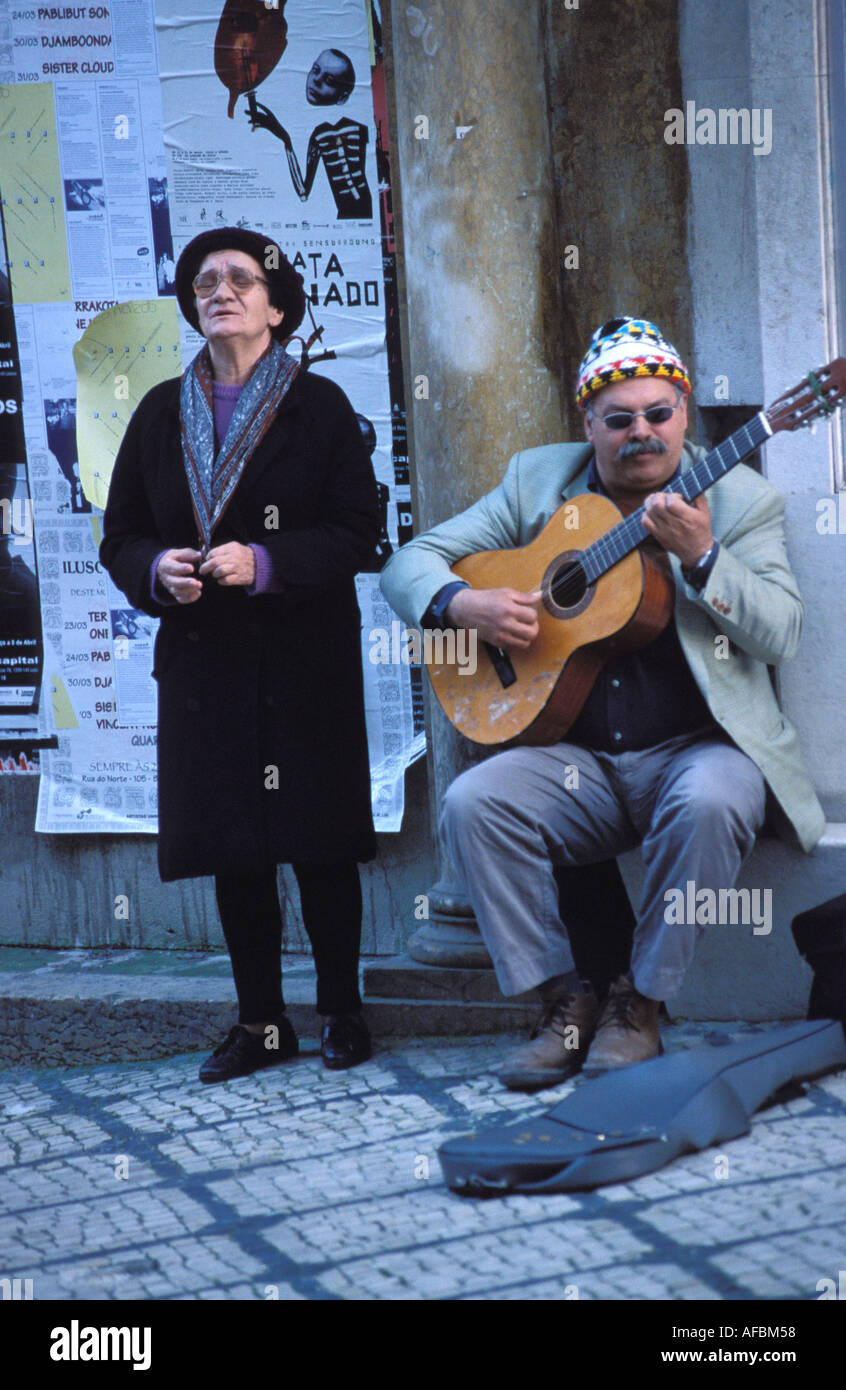 Lisbon singing fado in Chiado Stock Photo - Alamy