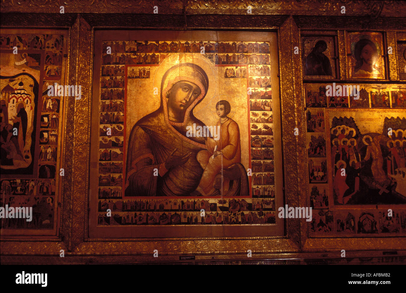 Moscow religious fresco in the Annunciation cathedral Stock Photo - Alamy