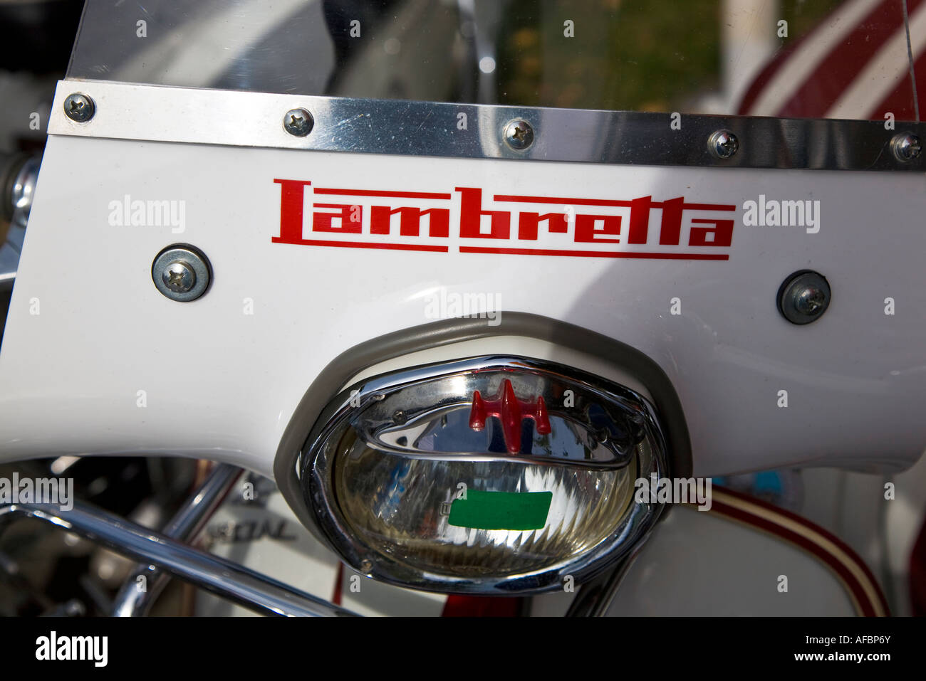 Close up of a Lambretta TV 175 scooter. Goodwood Revival West Sussex UK ...