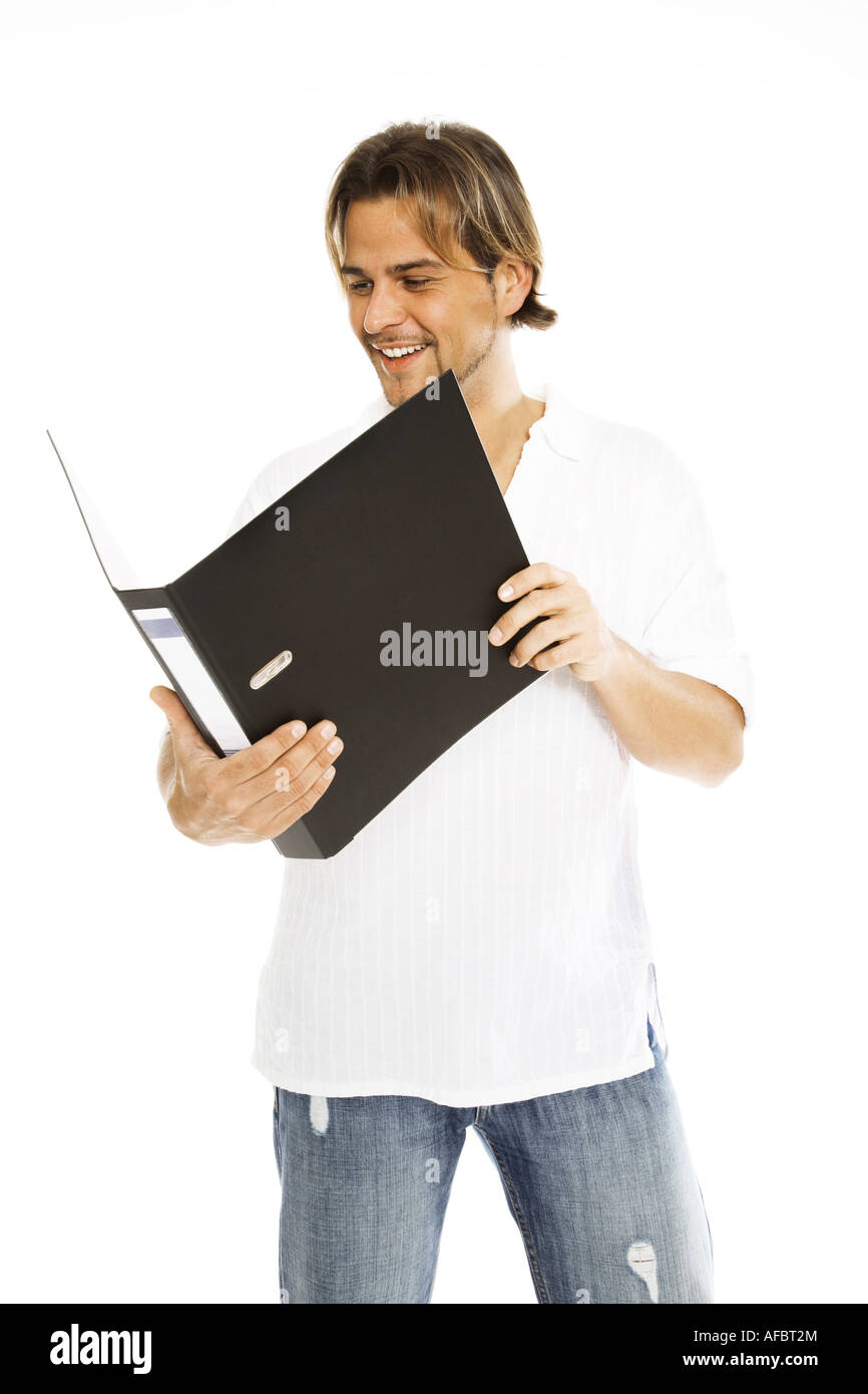Man holding folder, close-up Stock Photo - Alamy