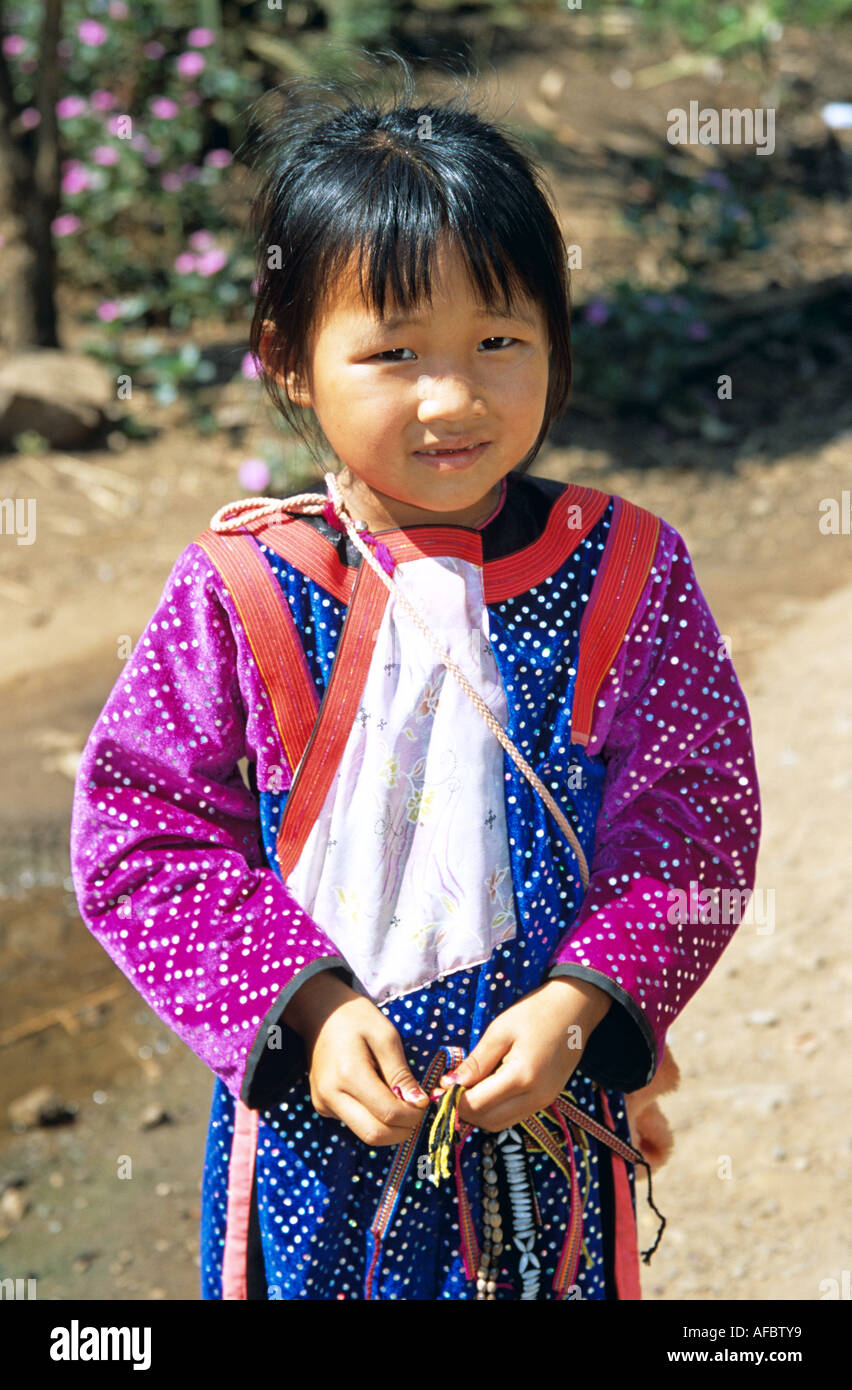 Young girl from hill tribe, Pang Daeng Village, Chiang Dao, Chiang Mai ...