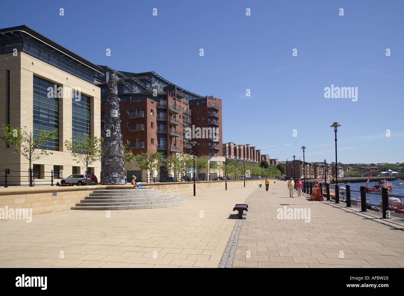 Quayside riverside [Newcastle upon Tyne] England Stock Photo - Alamy