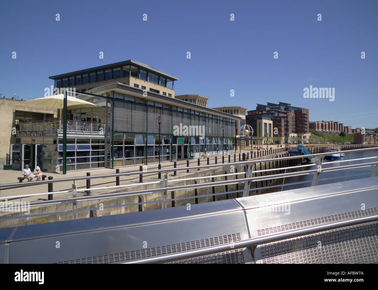 Quayside riverside [Newcastle upon Tyne] England Stock Photo - Alamy