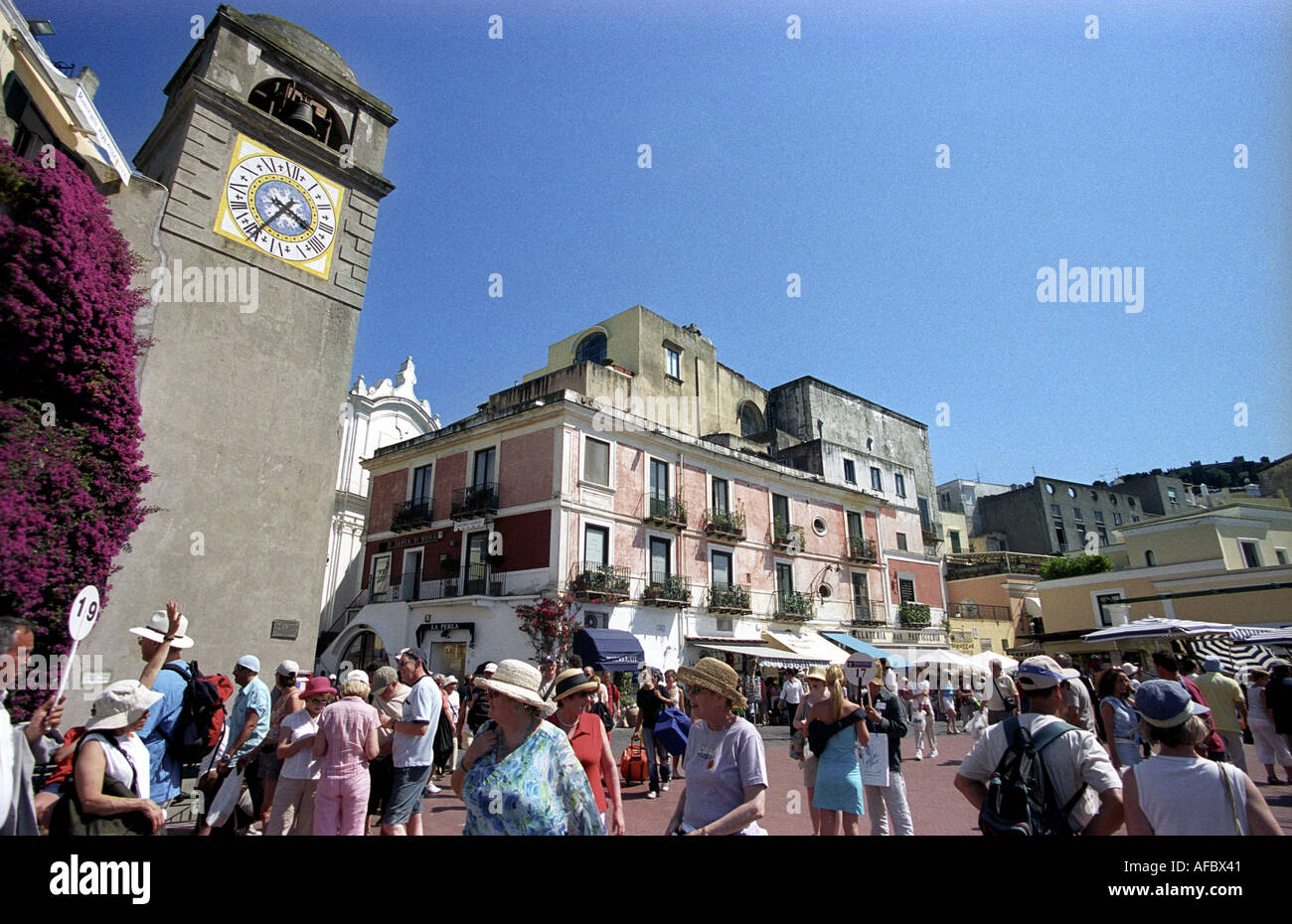 Italy Isle of Capri Piazza Umberto Stock Photo - Alamy