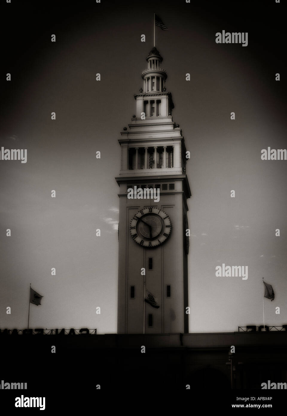 Clock tower of Ferry building. San Francisco. California State. USA ...