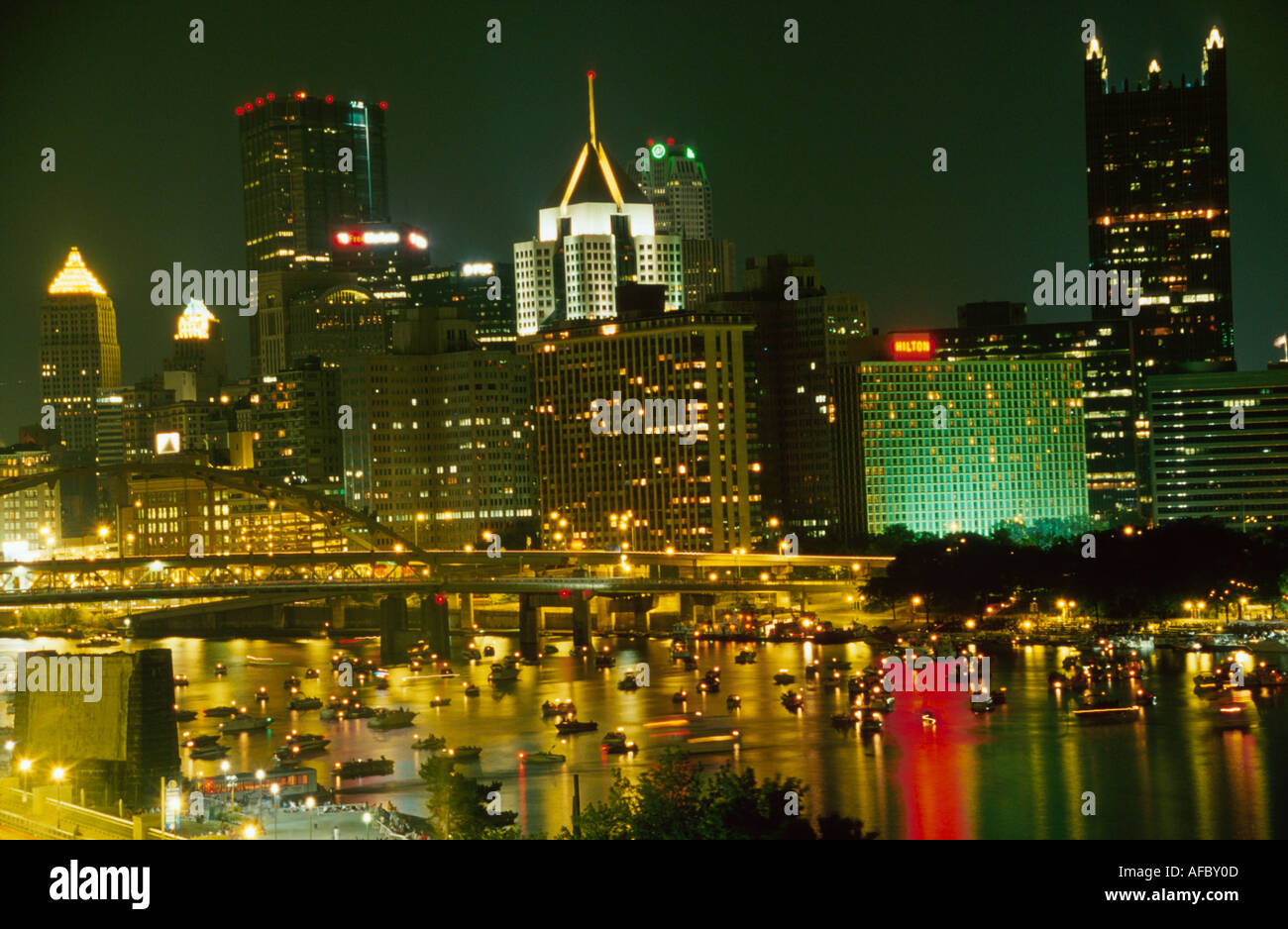 Pittsburgh city center night hi-res stock photography and images - Alamy