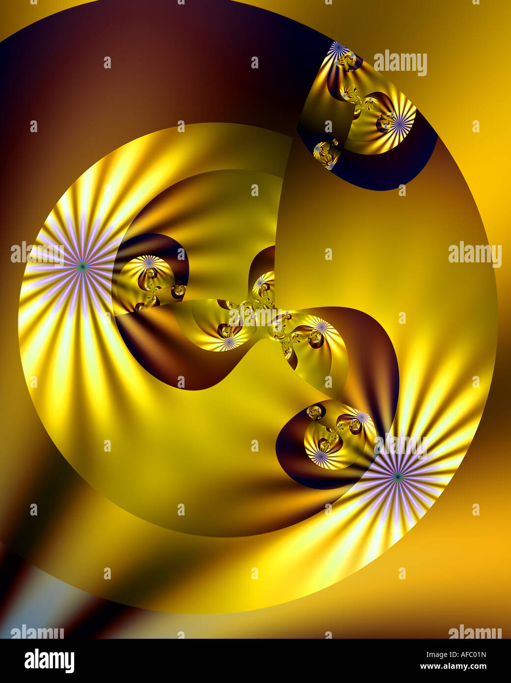 Abstract fractal image with a Japanese influence resembling a rising ...