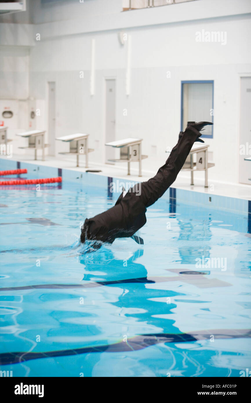 Jumping into pool with clothes hi-res stock photography and images - Alamy