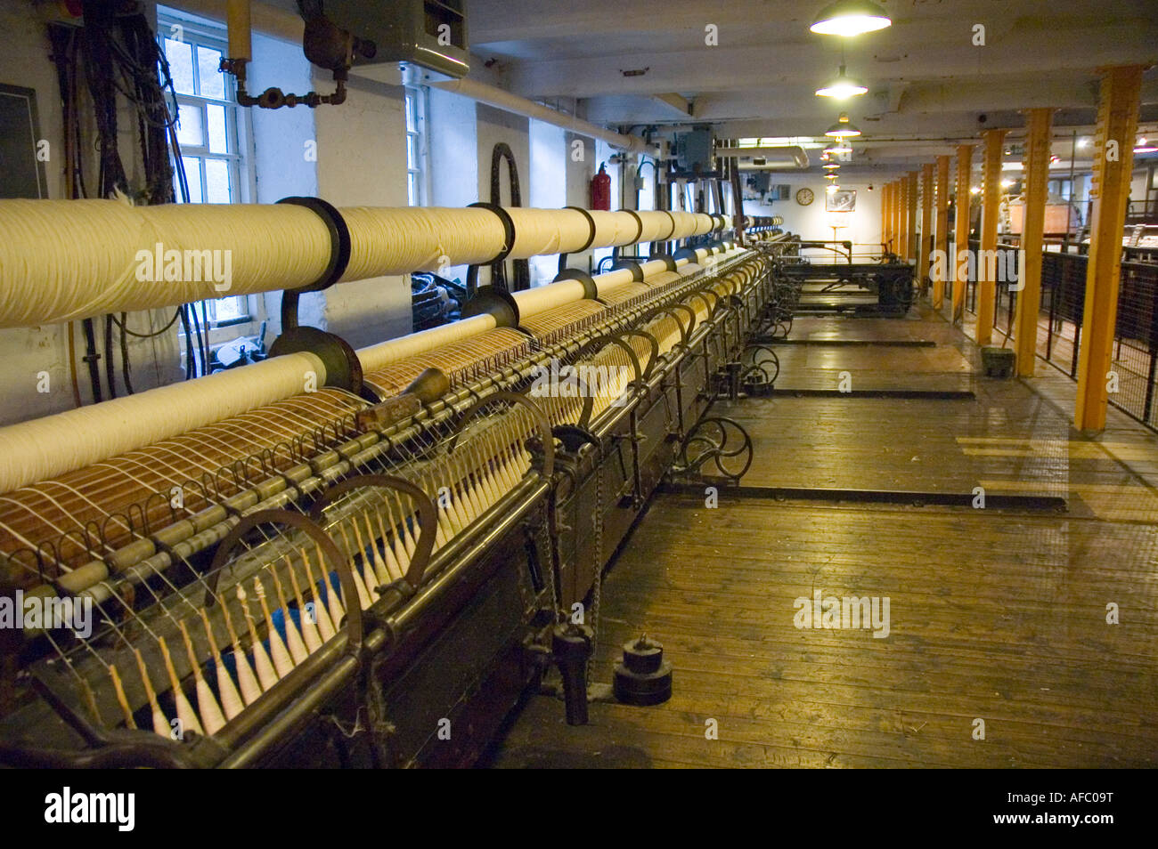 Cotton spinning machinery in a museum, England, UK Stock Photo - Alamy