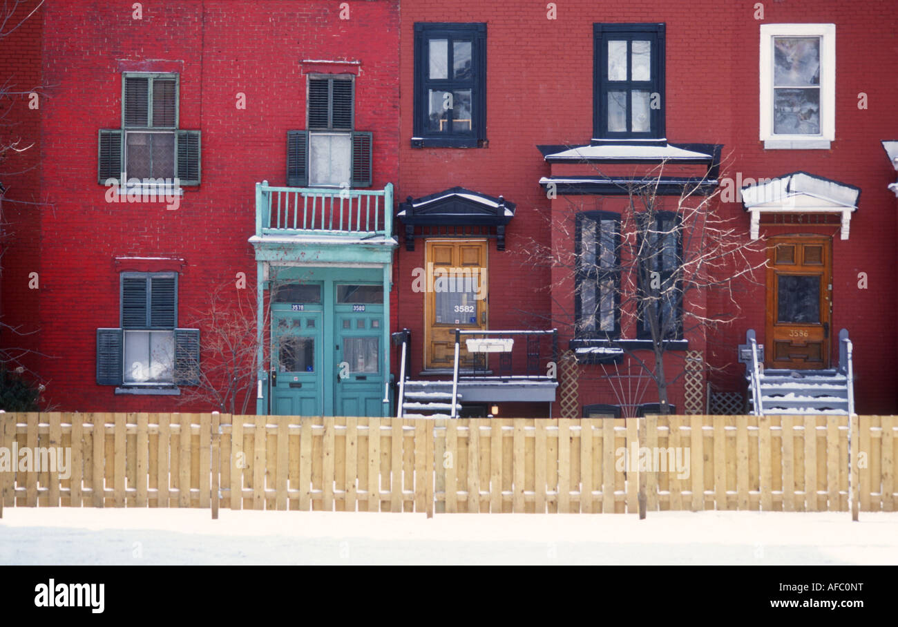Typical Attractive, older,painted homes in Montreal,Quebec,Canada Stock ...