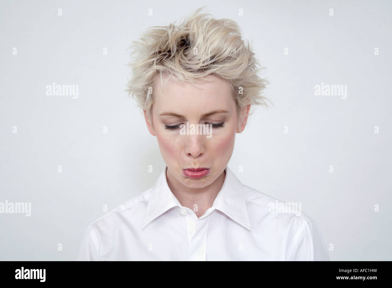 Annoyed woman, portrait Stock Photo - Alamy