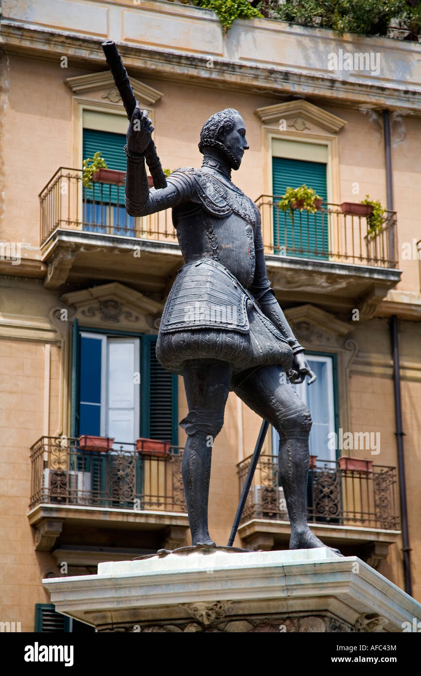 Don Giovanni d Austria Monumemt City of Messina Sicily Italy Stock ...