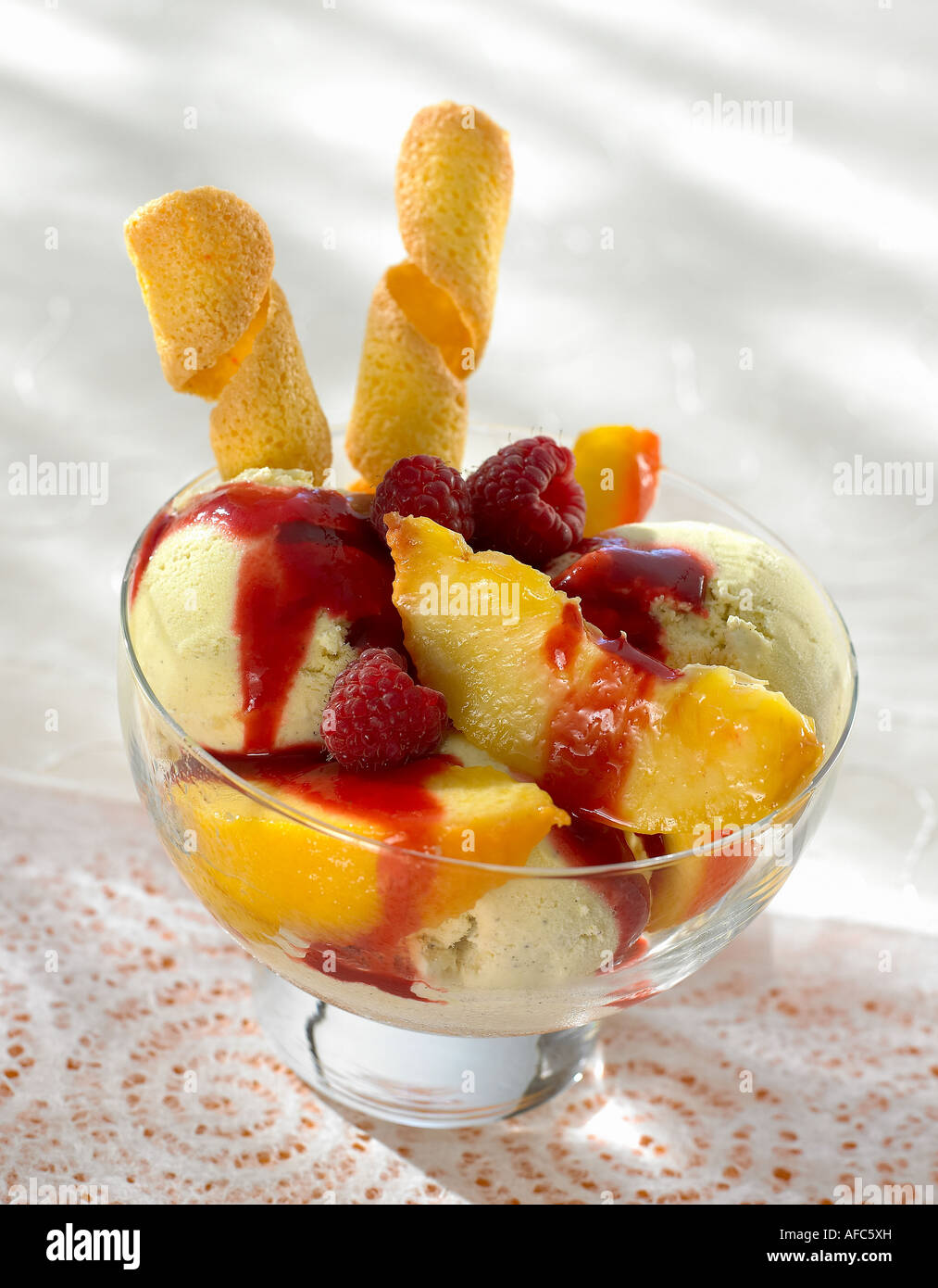Peach melba hi-res stock photography and images - Alamy