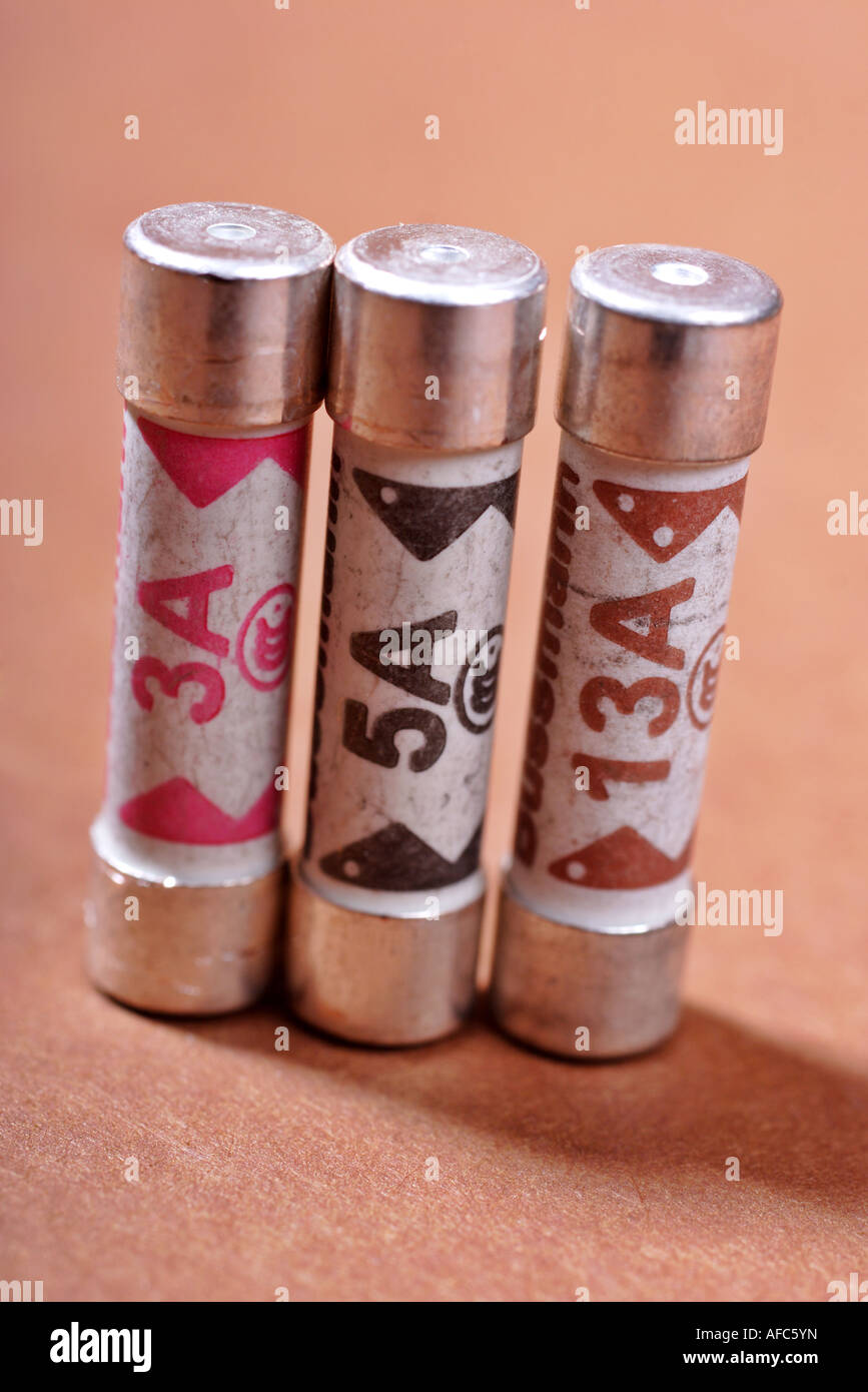 selection of various uk electrical fuses Stock Photo - Alamy