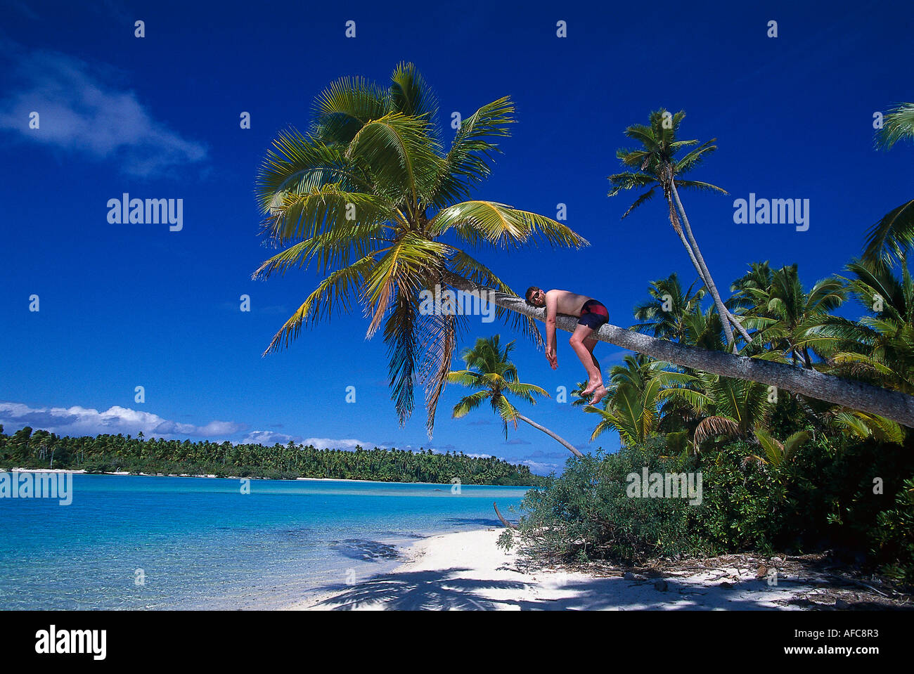 One Foot Island, Aitutaki Lagoon Cook Islands Stock Photo - Alamy