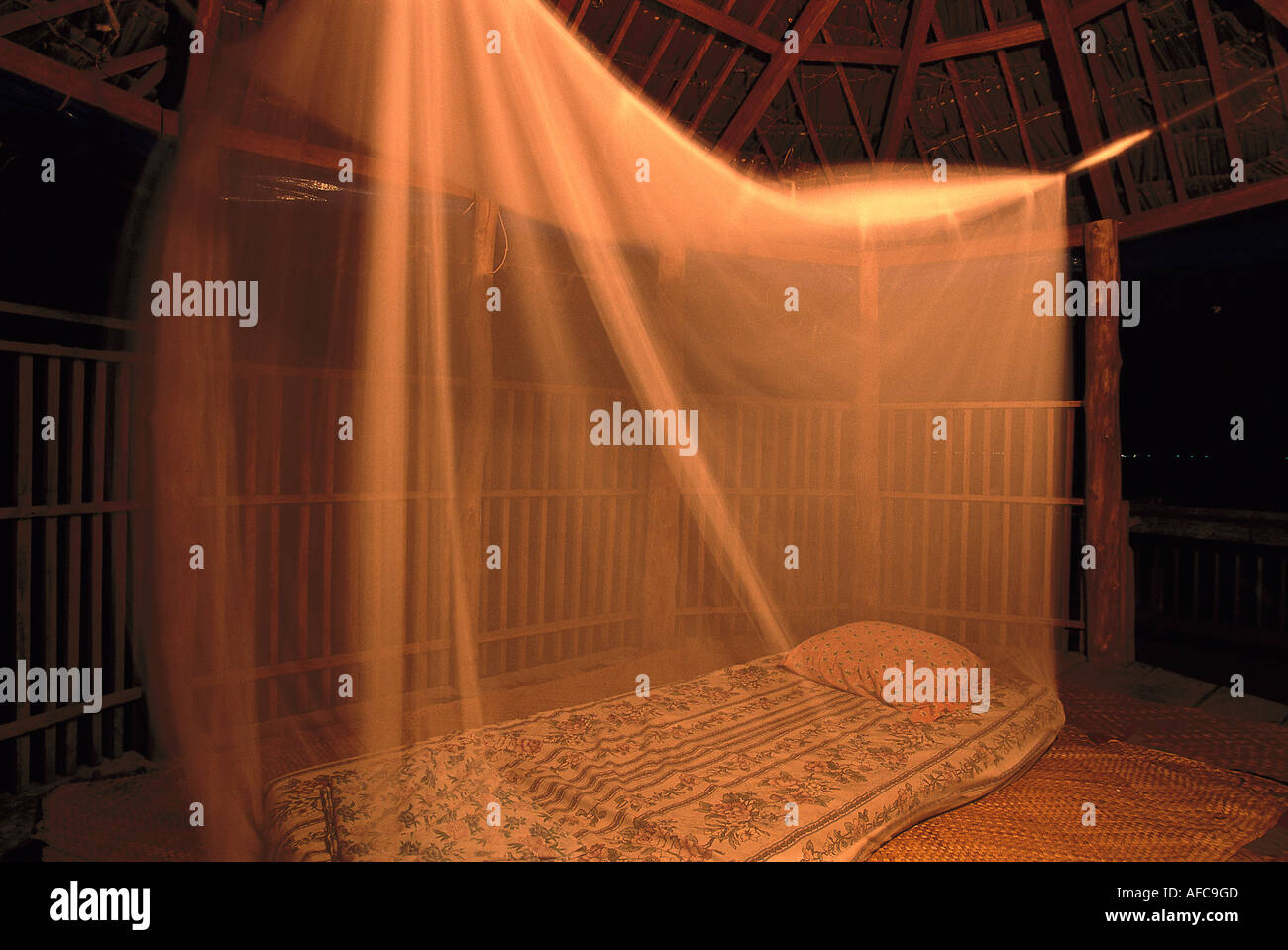 Mosquito Net, Vaotuua Beach Fales Manono Island, Samoa Stock Photo - Alamy