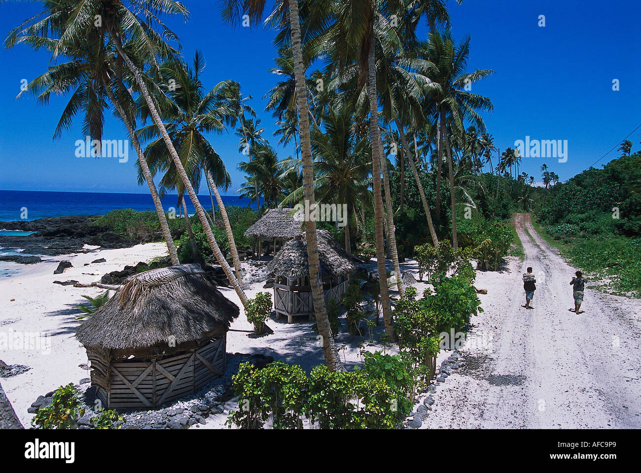 Beach Fales, Tanumatiu Beach, Falealupo Peninsula, Savai'i, Samoa ...