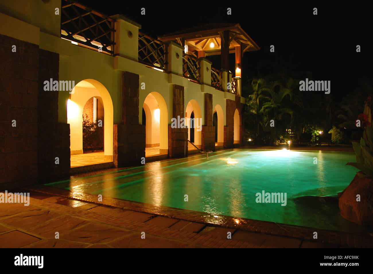 Swimming pool at Park Hyatt resort, Goa, India Stock Photo - Alamy