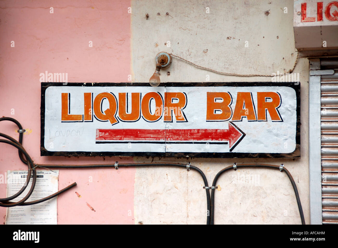 Sign for a liquor bar in the Fontainhas area of Panaji, Goa, India ...