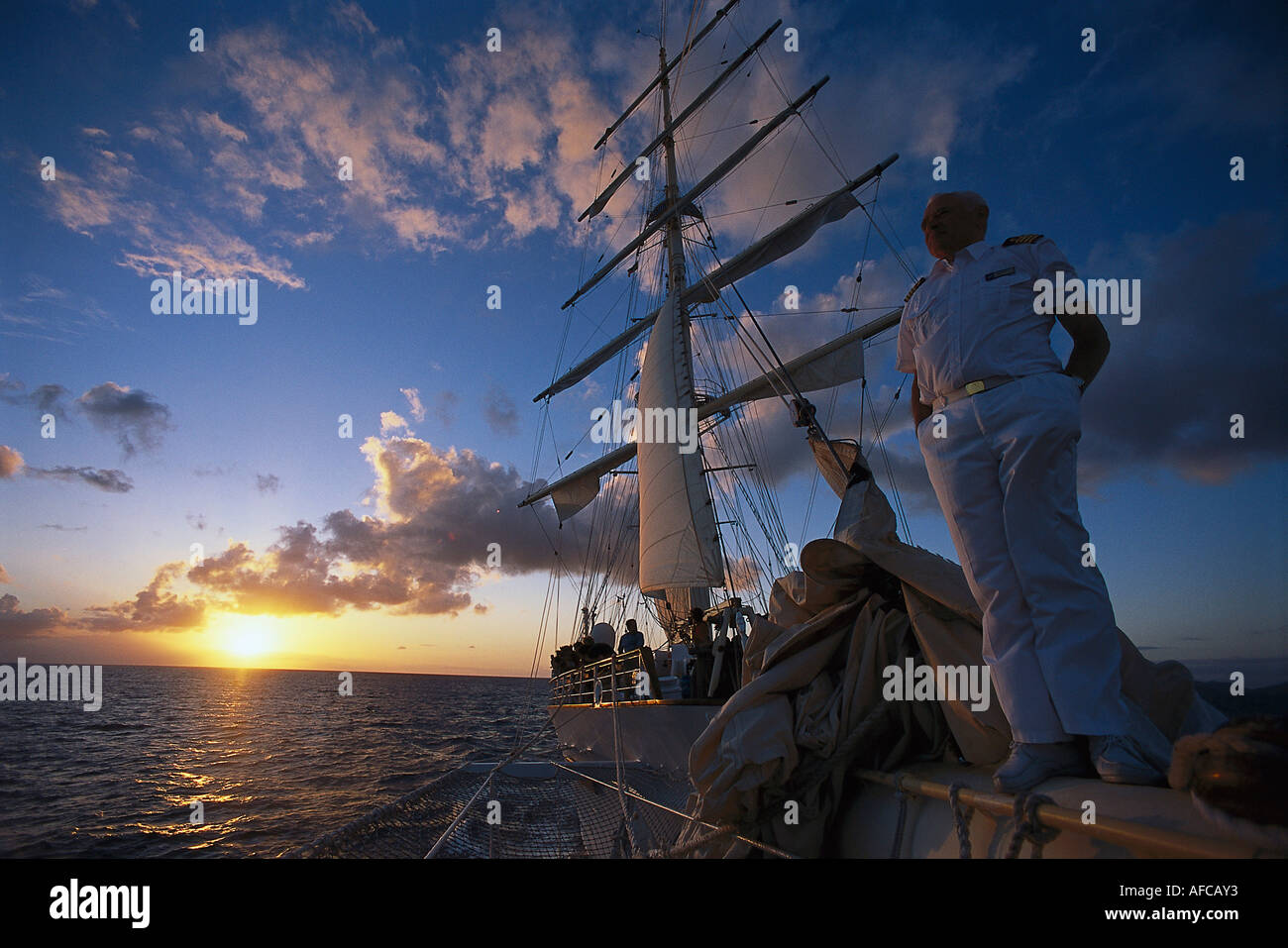 Captain Klaus Mueller, Star Clipper Caribbean Stock Photo - Alamy