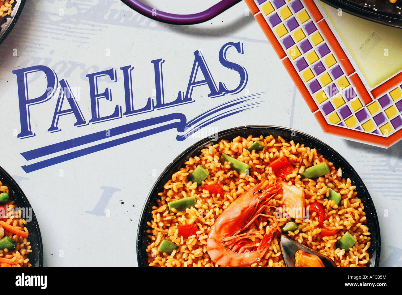 Poster for Paella in Spain Stock Photo - Alamy