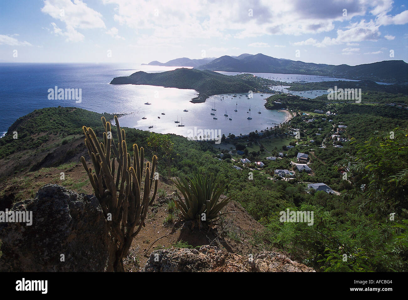 English Harbour, View from Shirley Heights Antigua Stock Photo - Alamy