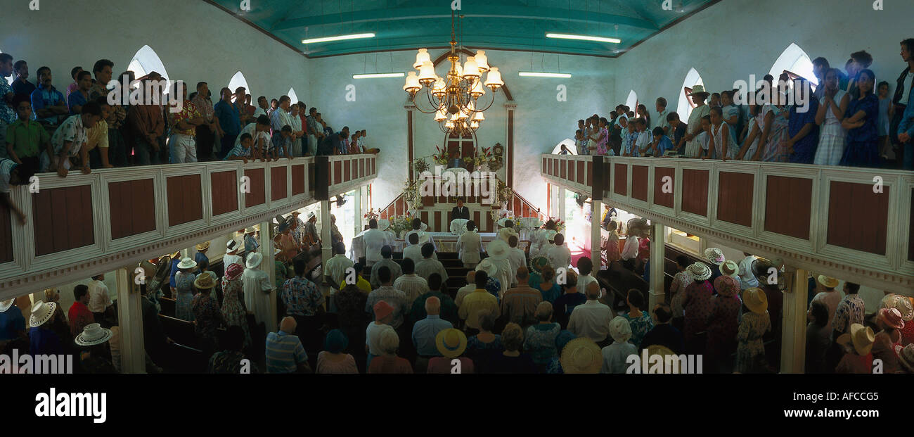 Sunday Mass, Cook Islands Christian Church, Avarua, Rarotonga, Aitutaki ...