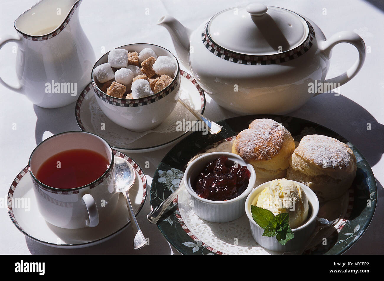 Devonshire Tea, Torquay, Devon England Stock Photo - Alamy