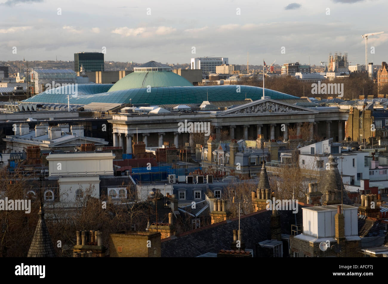 The British Museum from a high viewpoint showing it in London ...