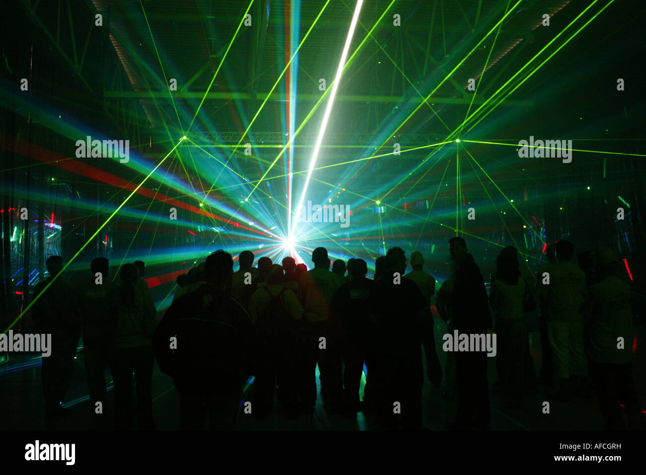 People on the laser light show Stock Photo - Alamy