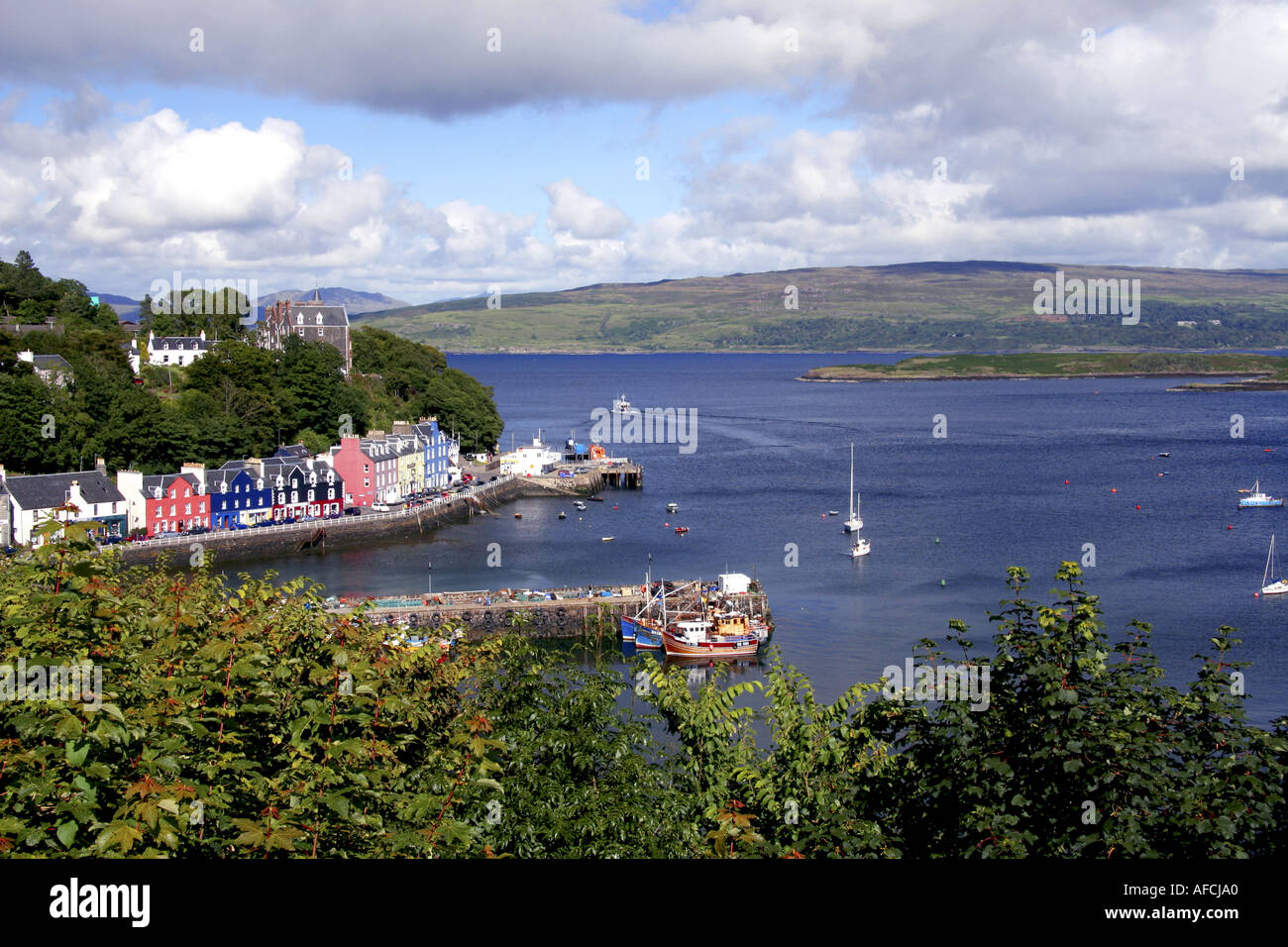 UK Scotland Argyll Isle of Mull Tobermory and the Sound of Mull Stock ...