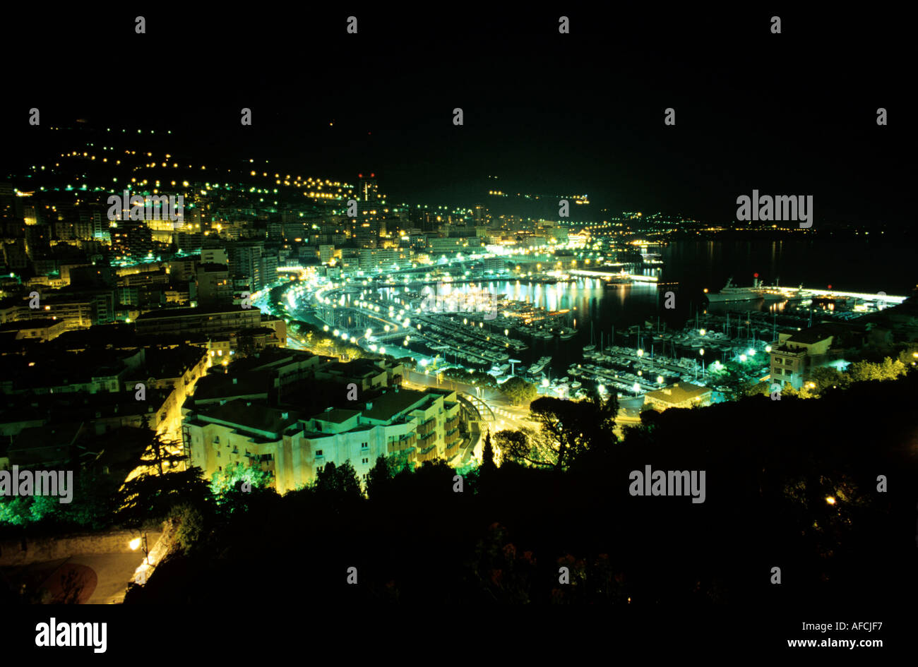 Monaco town harbour night hi-res stock photography and images - Alamy