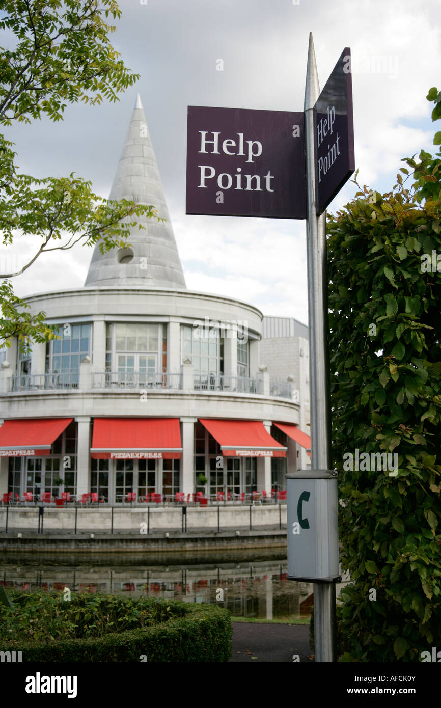 Help point telephone and Pizza Express restaurant at the Food Court ...