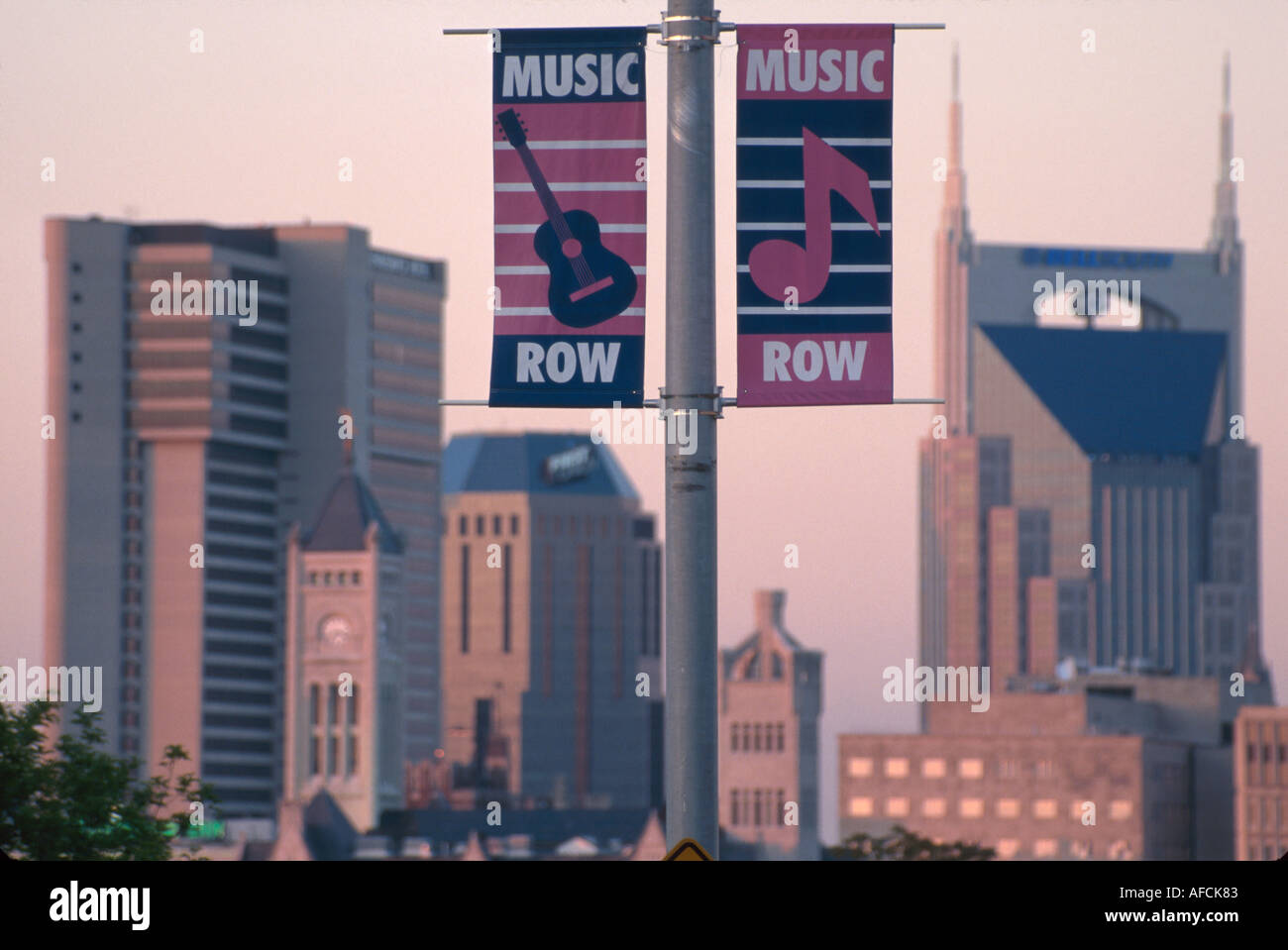 Music row banners country music recording industry headquarters city ...