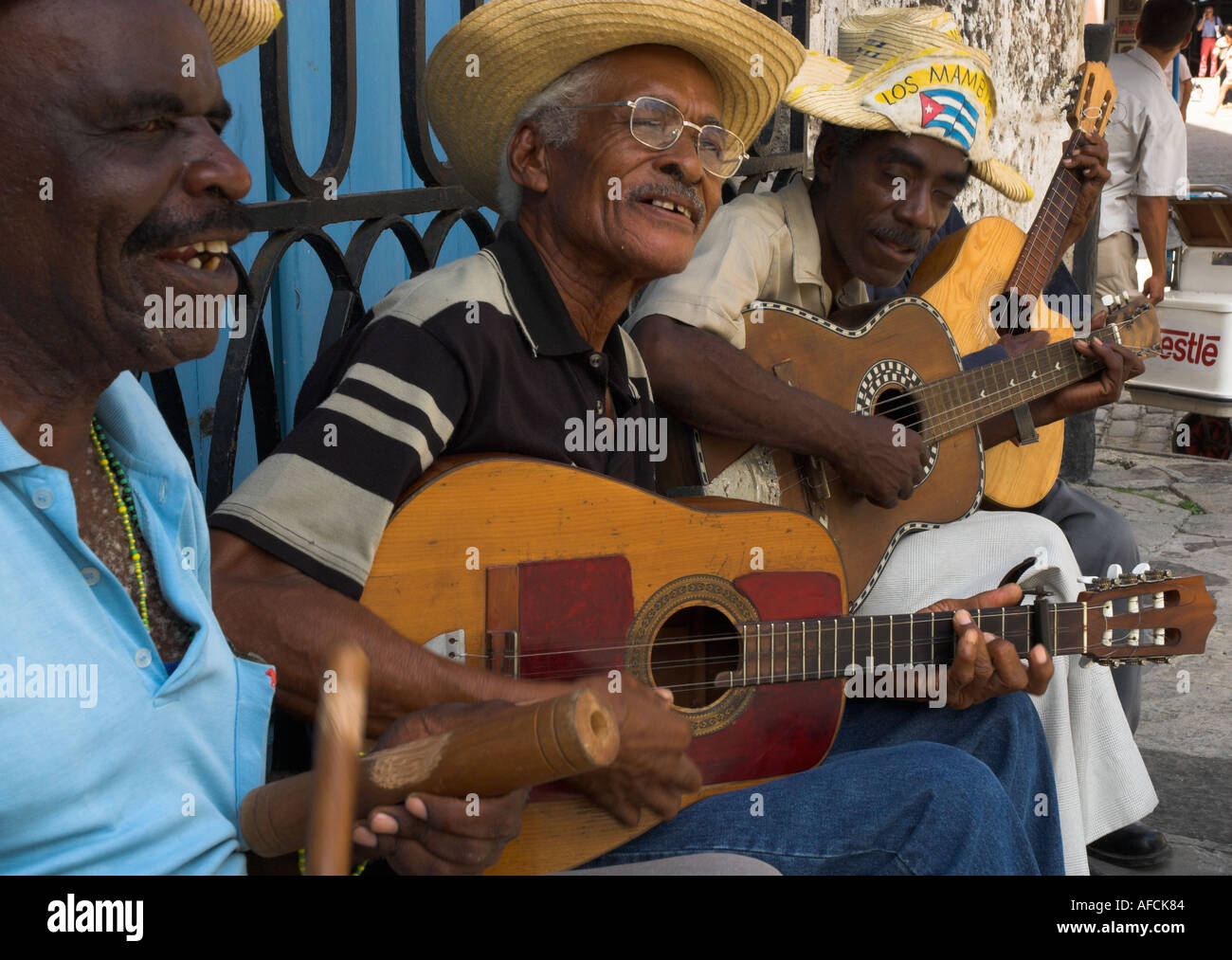 Cuba Havana Havana Vieja plaza de la Catedral old men street band ...