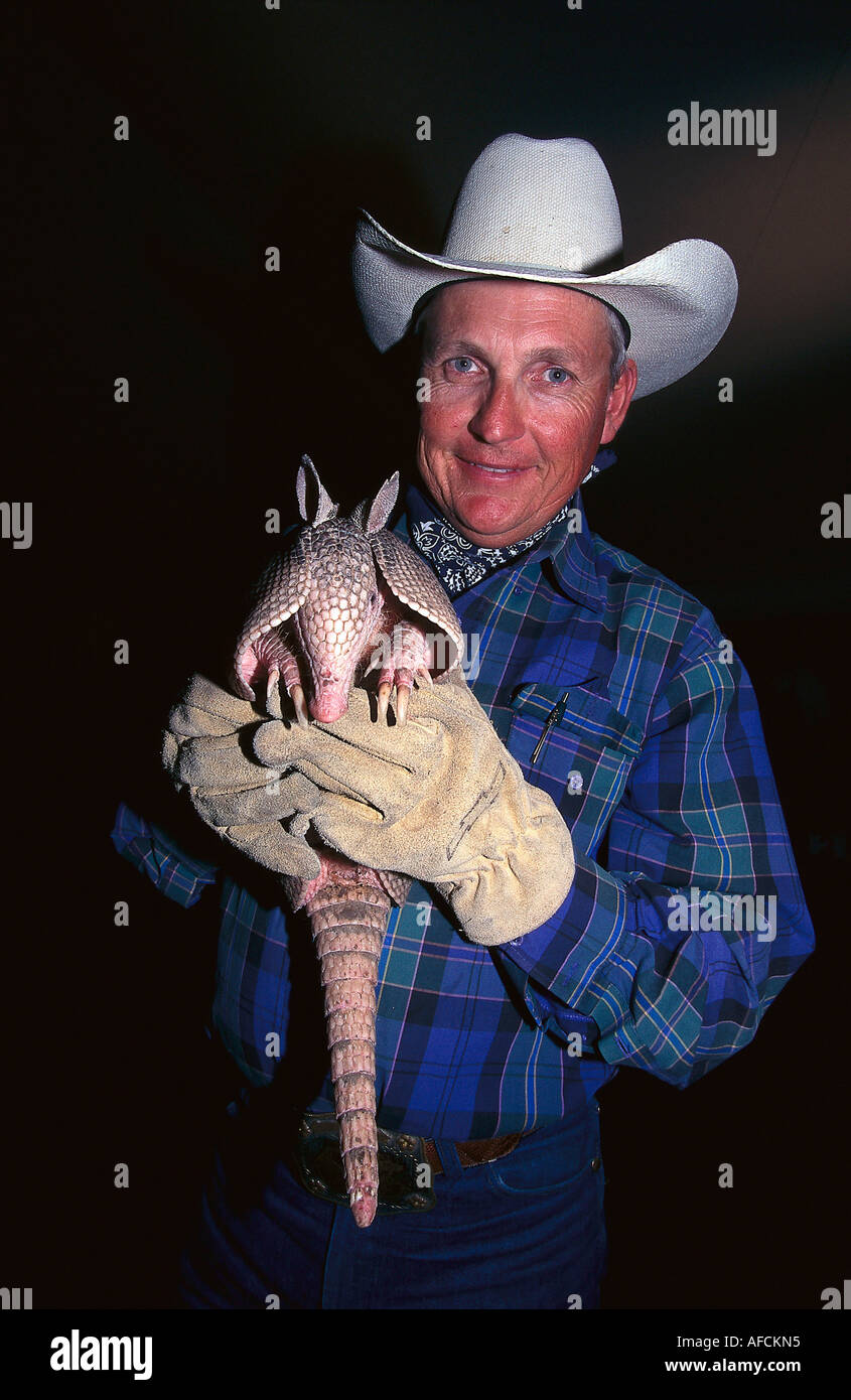 Cowboy with Armadillo, Dallas, Texas USA Stock Photo - Alamy