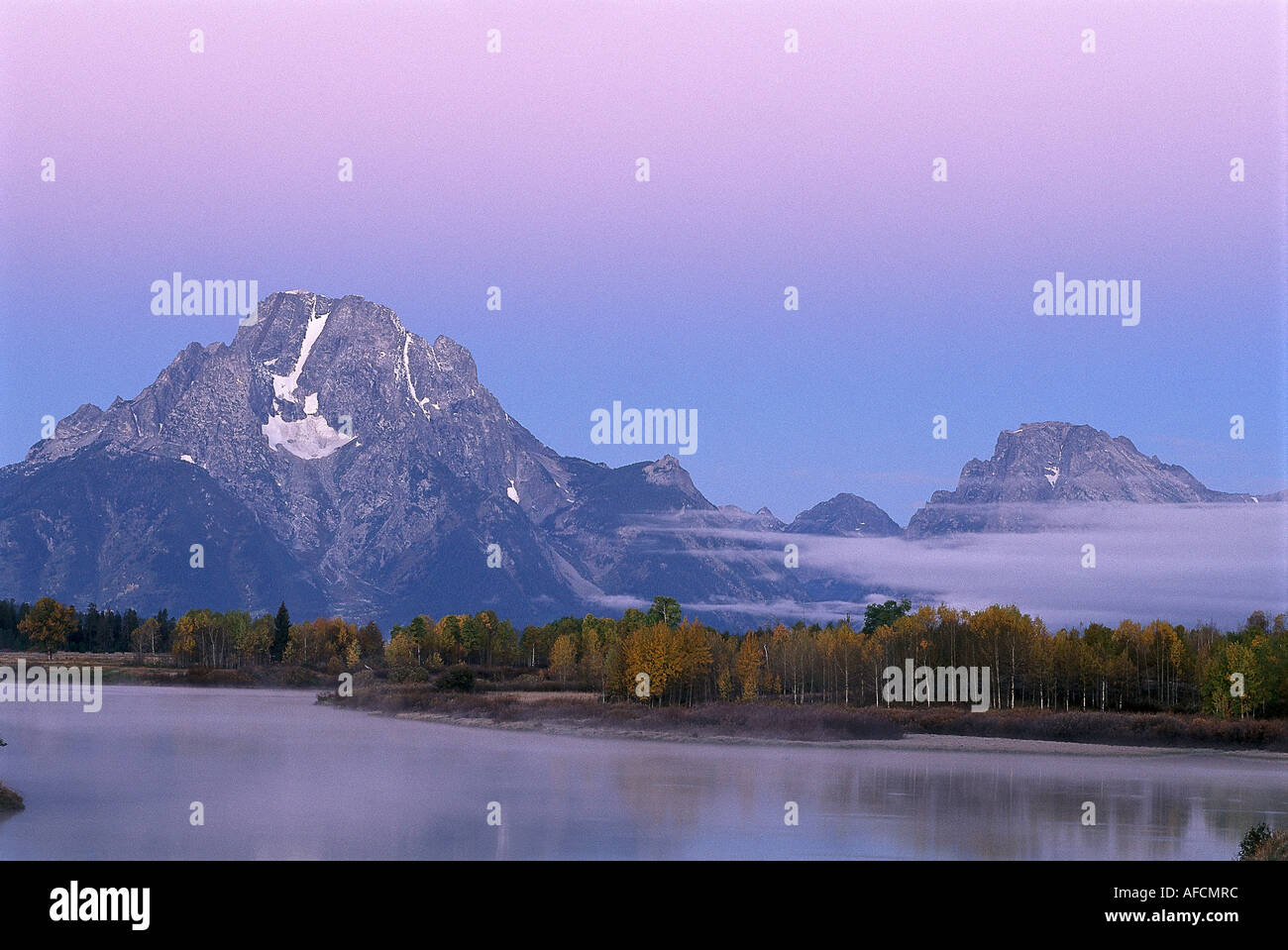 Sundown and mount moran hi-res stock photography and images - Alamy