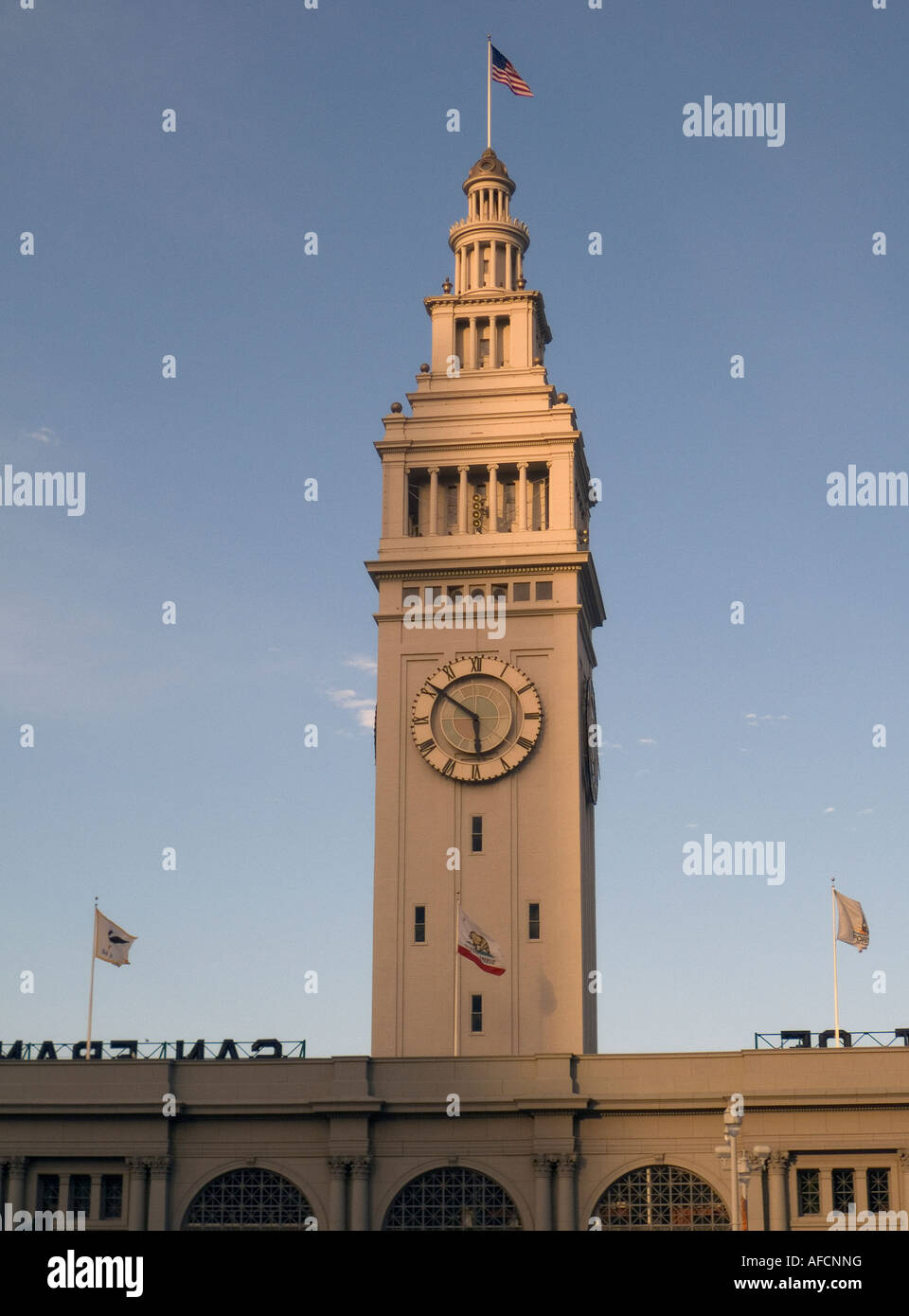 Clock tower of Ferry building. San Francisco. California State. USA ...