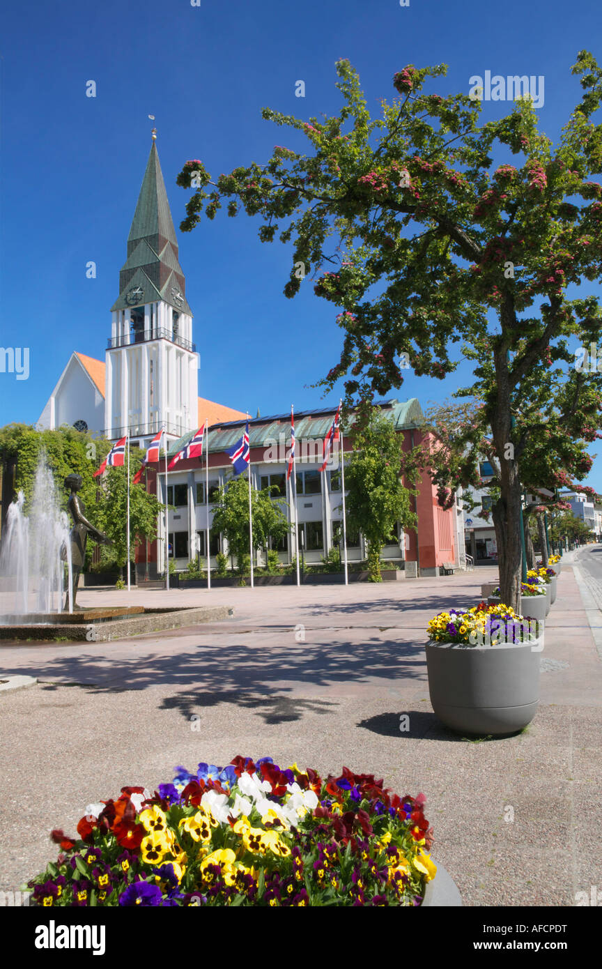 The Town Hall Square and Molde Cathedral Molde More og Romsdal Norway ...