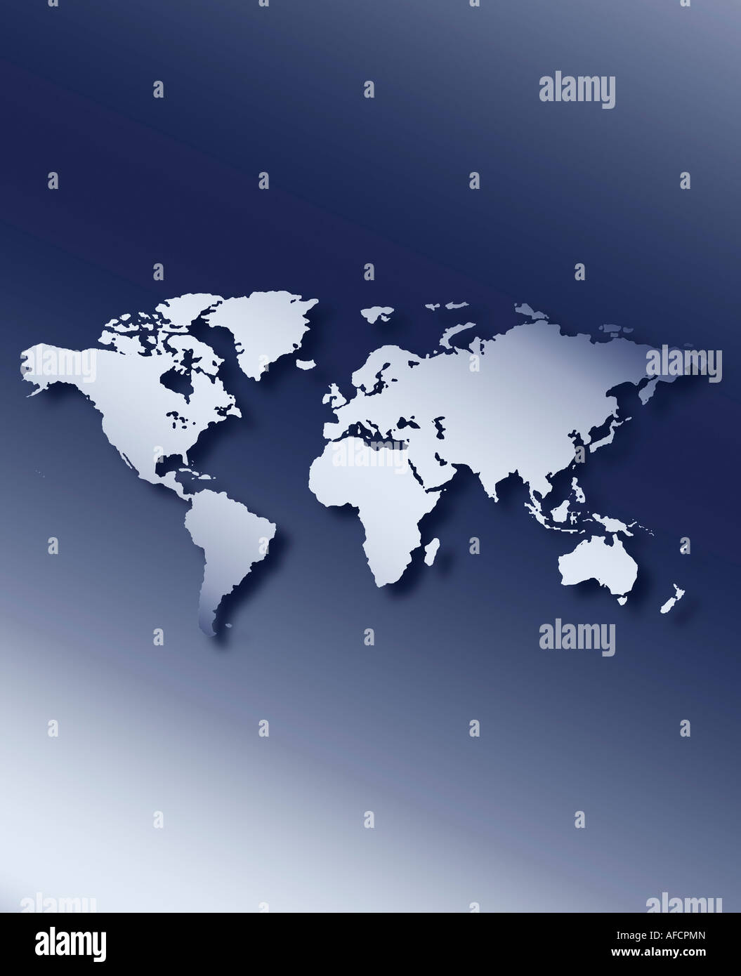 Blue map of the world Stock Photo - Alamy