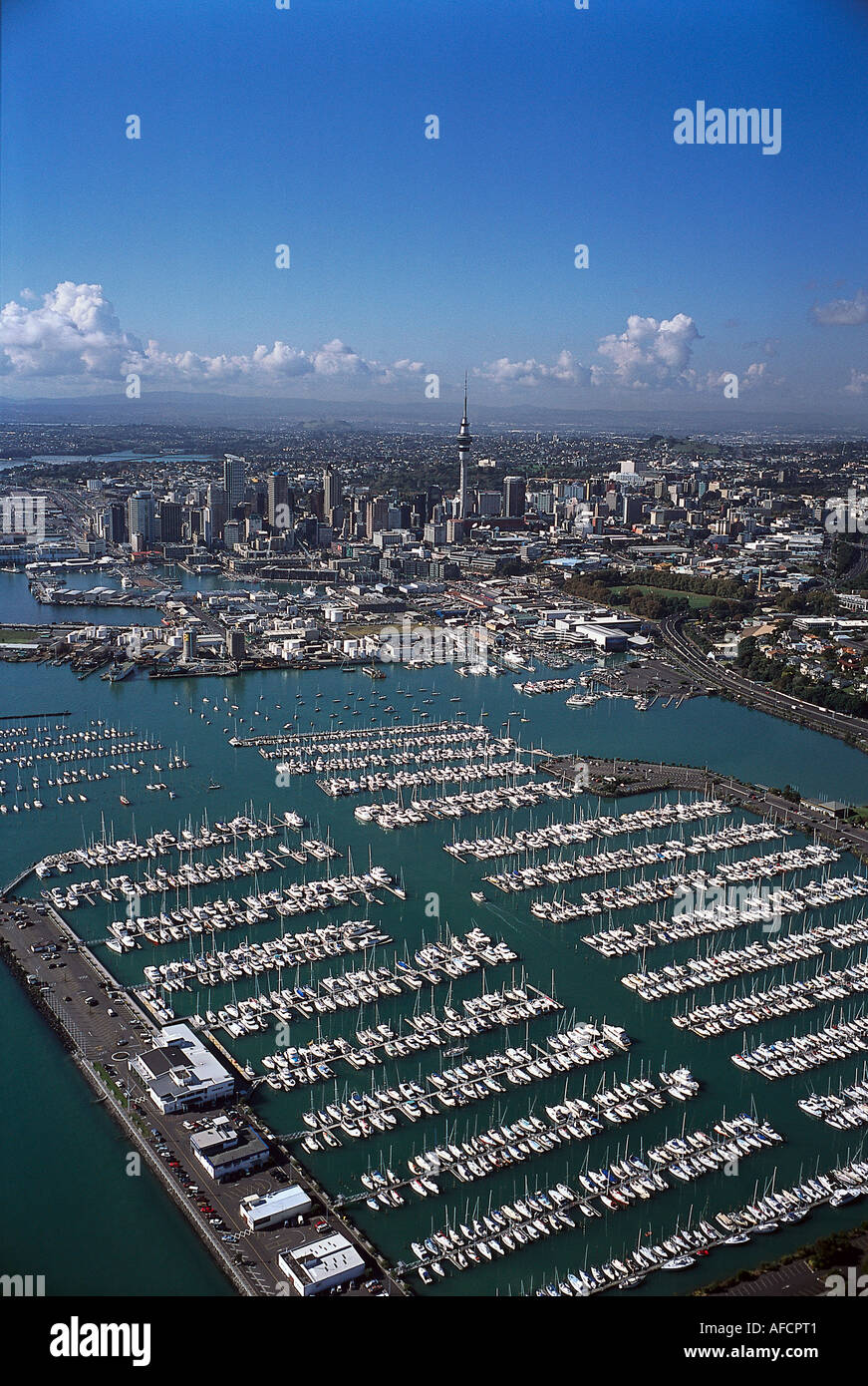 Aerial Photo, Westhaven Marina & Skyline Auckland, New Zealand Stock ...