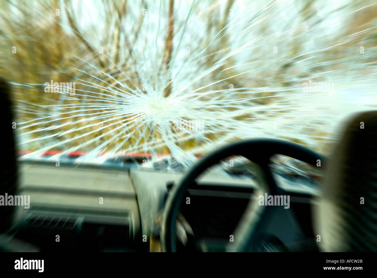 motion blur of shattered car windscreen after collision Stock Photo - Alamy