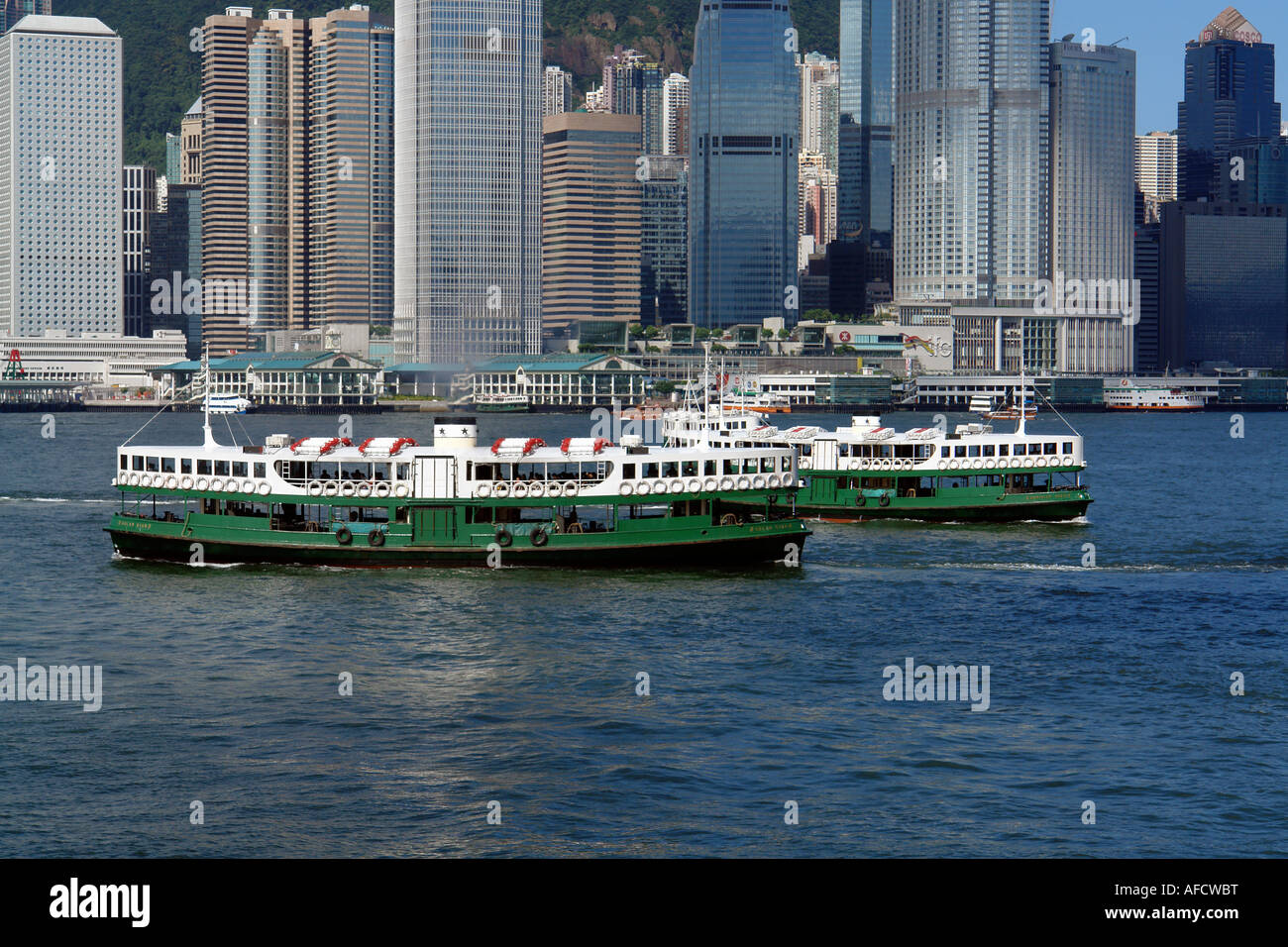 Star ferries on victoria harbour of Hong Kong China Stock Photo - Alamy