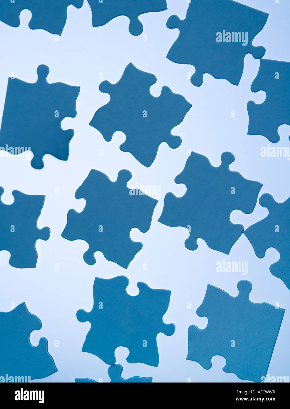 Blue puzzle pieces Stock Photo - Alamy